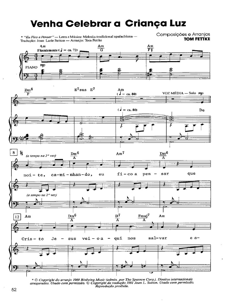 Venha Celebrar Partitura Pag 52 Ao Fim | PDF