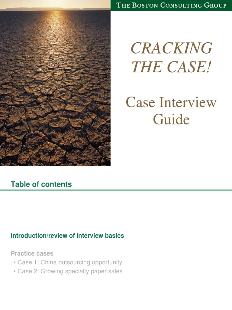 BCG Case Interview Guide - 2 BCG Type Cases | PDF | Outsourcing | Paper
