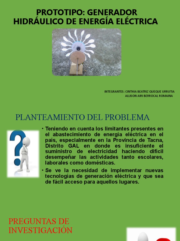 Prototitpo Generador Hidráulico de Energía Eléctrica | PDF