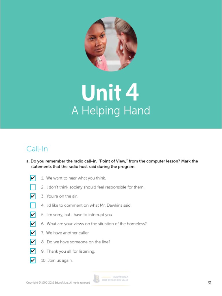 Workbook Unit 4 | PDF