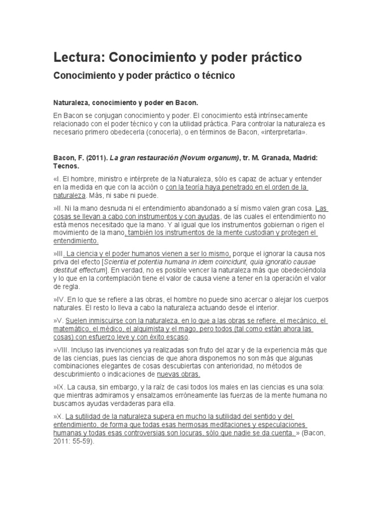 Conocimiento y Poder Práctico | PDF | Filosofía