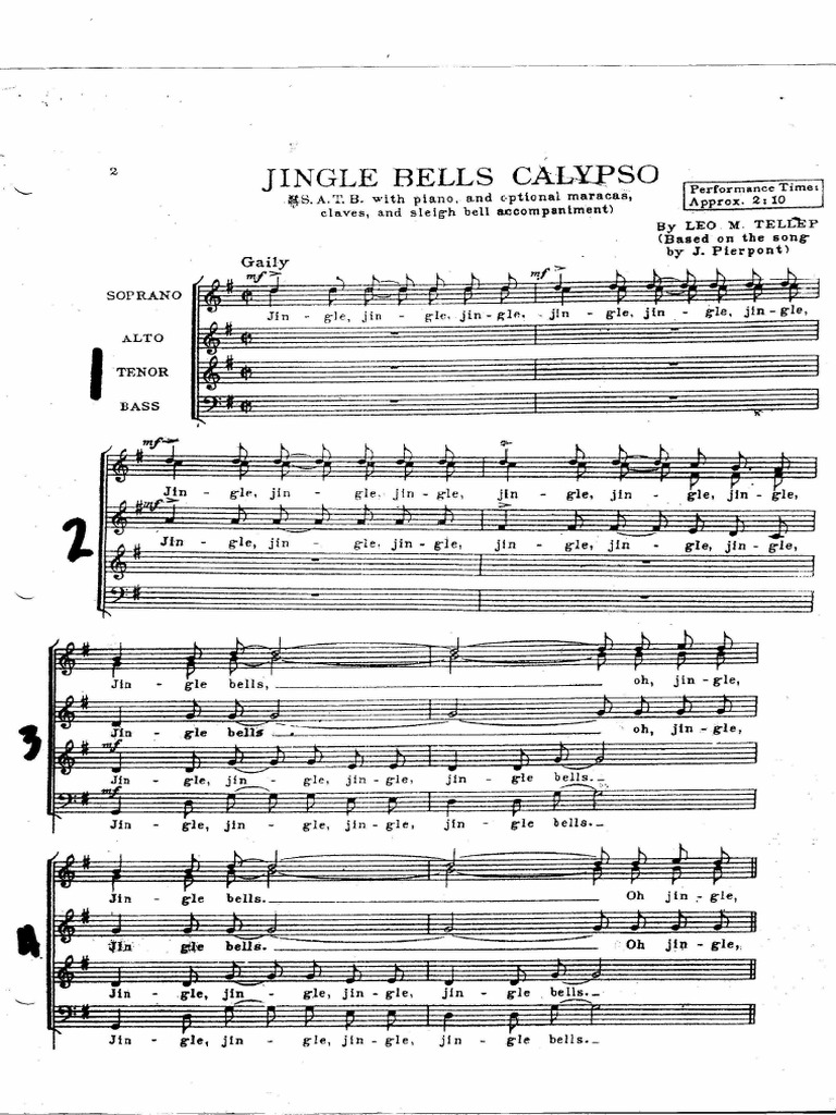 Jingle Bells Calypso Satb | PDF