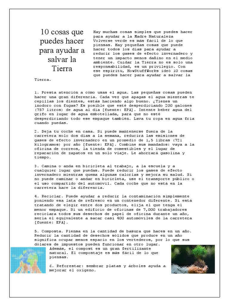 10 Cosas Que Puedes Hacer para Salvar A La Tierra | Descargar gratis ... 10 Cosas Que Puedes Hacer para Salvar A La Tierra | Descargar gratis ...