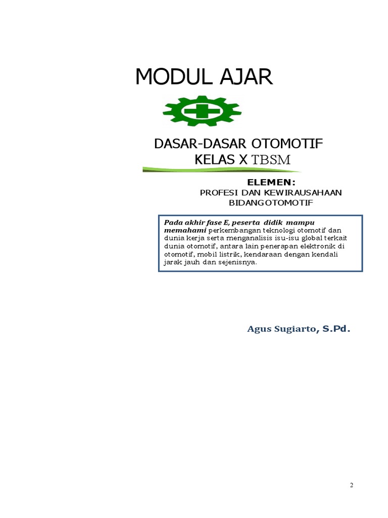 Bahan Ajar X TBSM (Modul 5 K3LH Dan Budaya Kerja Industri) | PDF