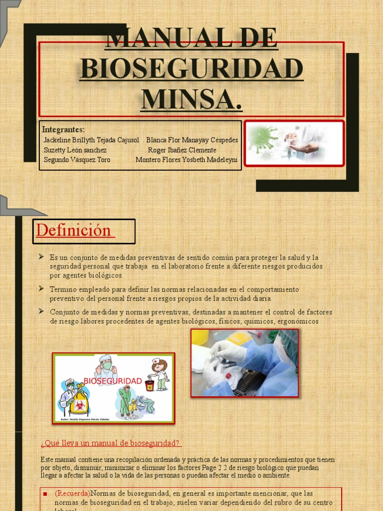 Manual de Bioseguridad MINSA | PDF