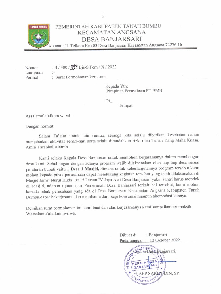 Surat Desa Banjarsari | PDF