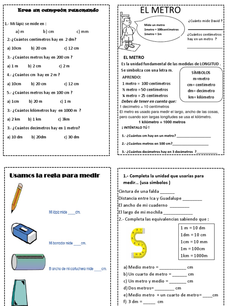 Ficha de Medidas de Longitud 1 - 221124 - 162427 | PDF | Metro | Distancia