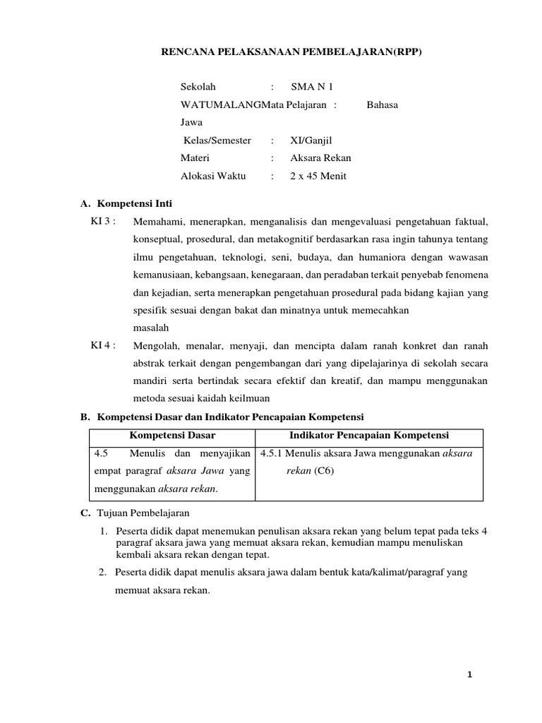 RPP Ukin - Aksara Rekan | PDF
