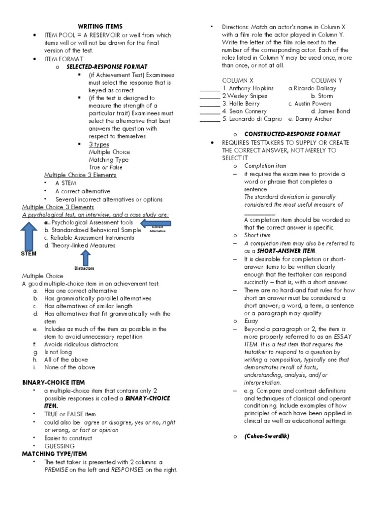 Reviewer Psych Assessment | PDF | Psychology | Test (Assessment)