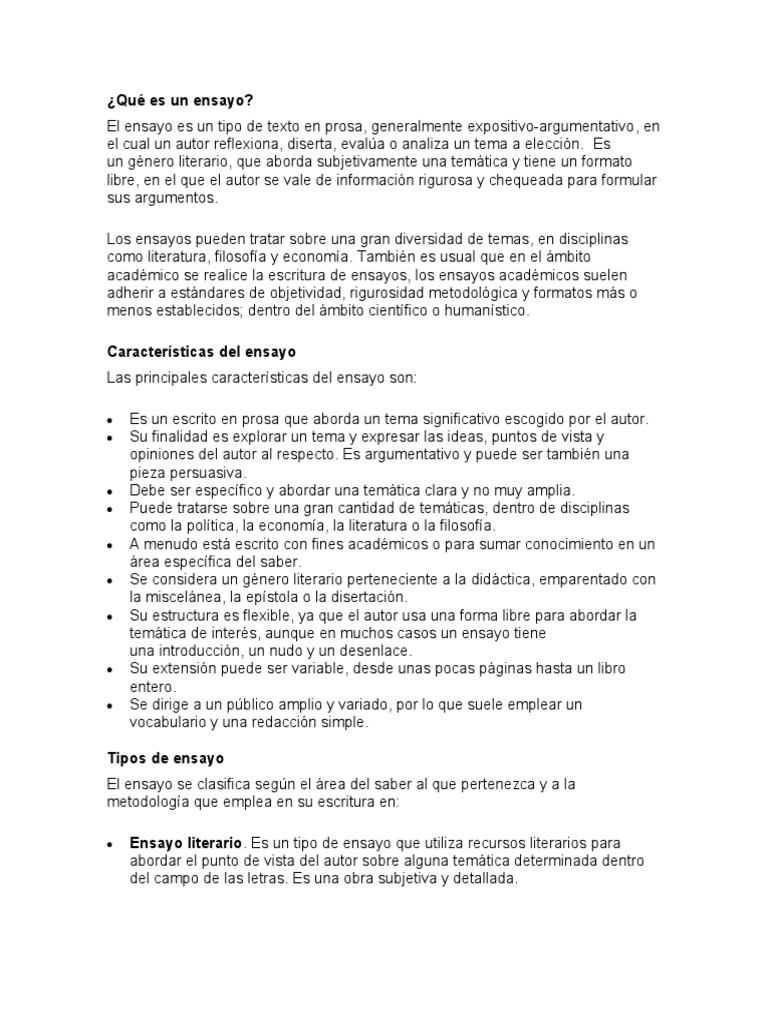 Qué Es Un Ensayo | PDF | Ensayos | Autor
