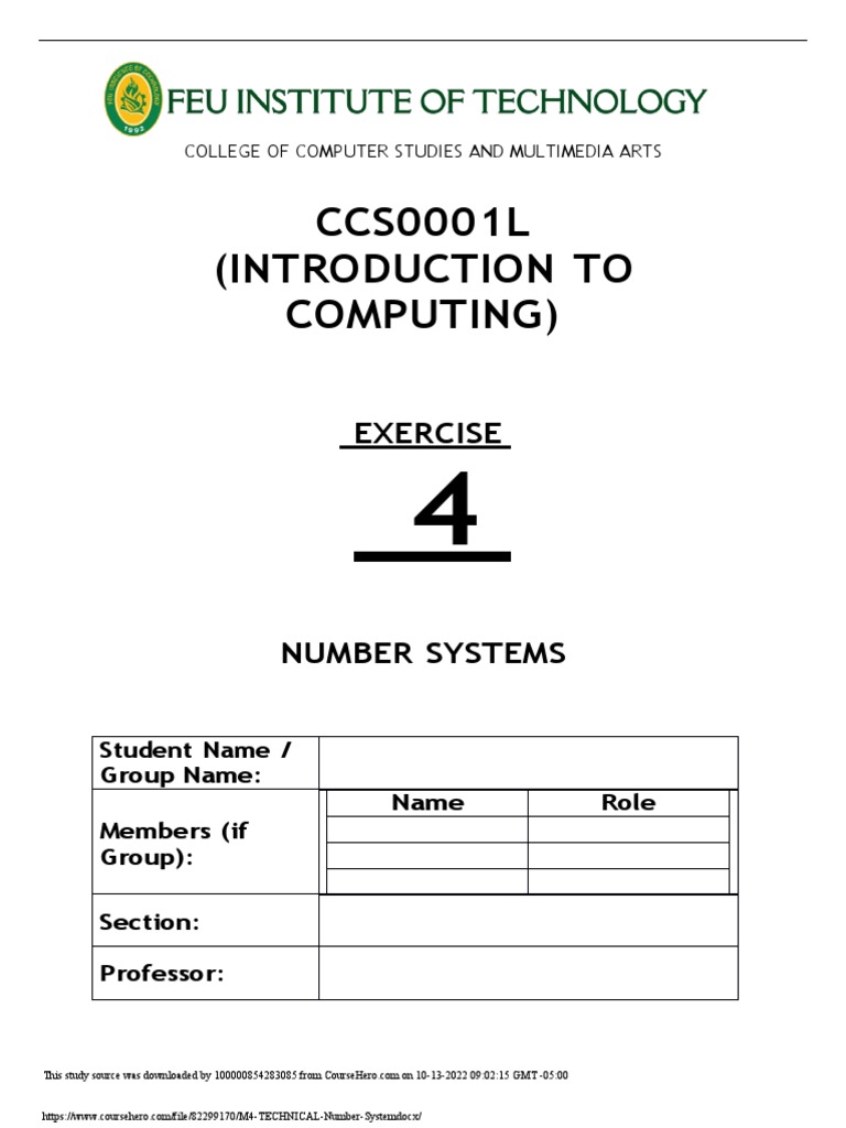 M4 TECHNICAL Number System | PDF