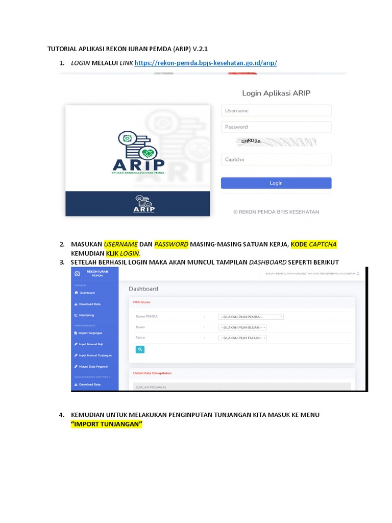 Tutorial Aplikasi Rekon Iuran Pemda V.2.1 | PDF