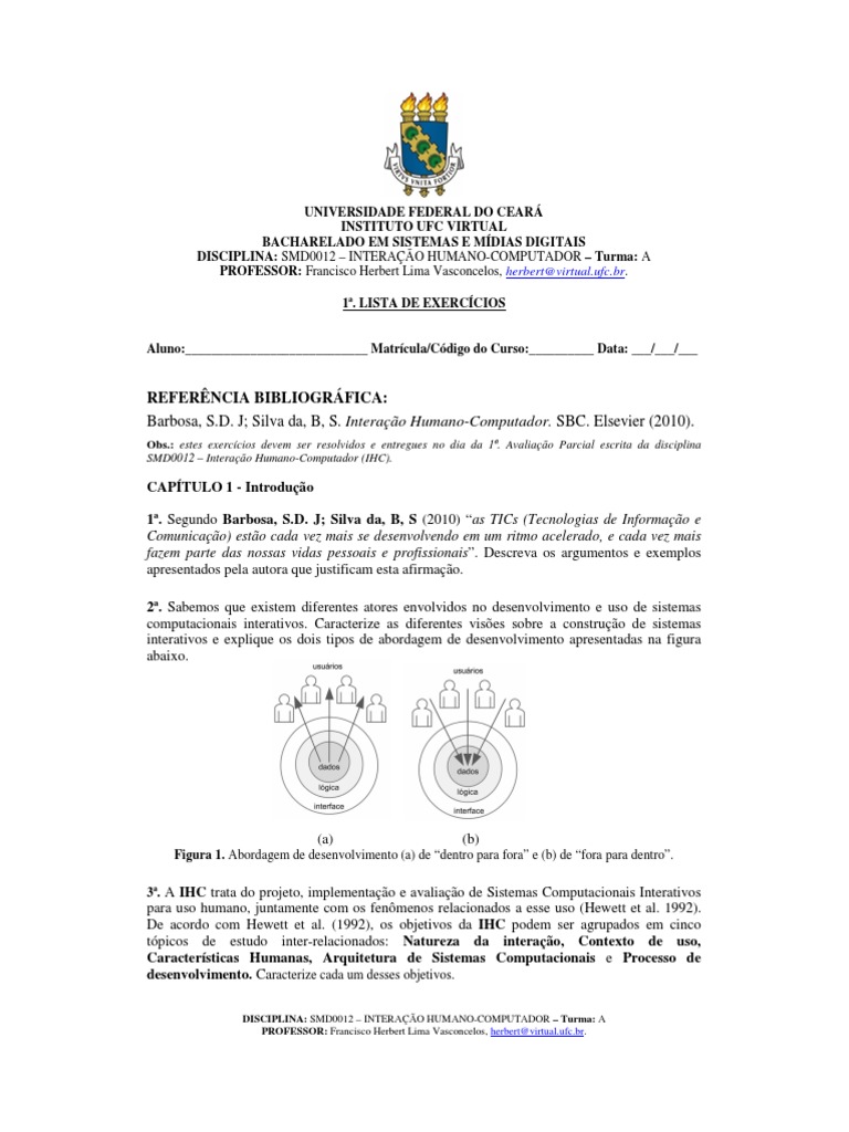 Exercicios Ihc Ap1 | PDF | Usabilidade | Desenvolvimento ágil de software