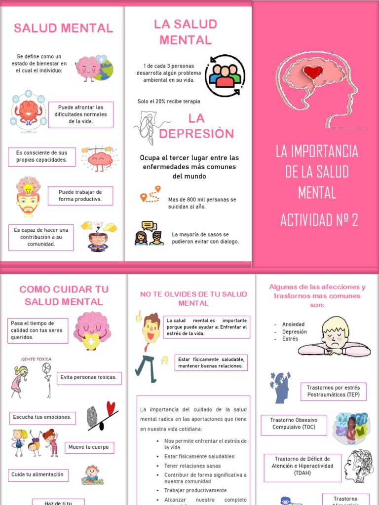 Tríptico sobre Salud Mental y Bienestar | PDF | Salud mental | Desorden ...