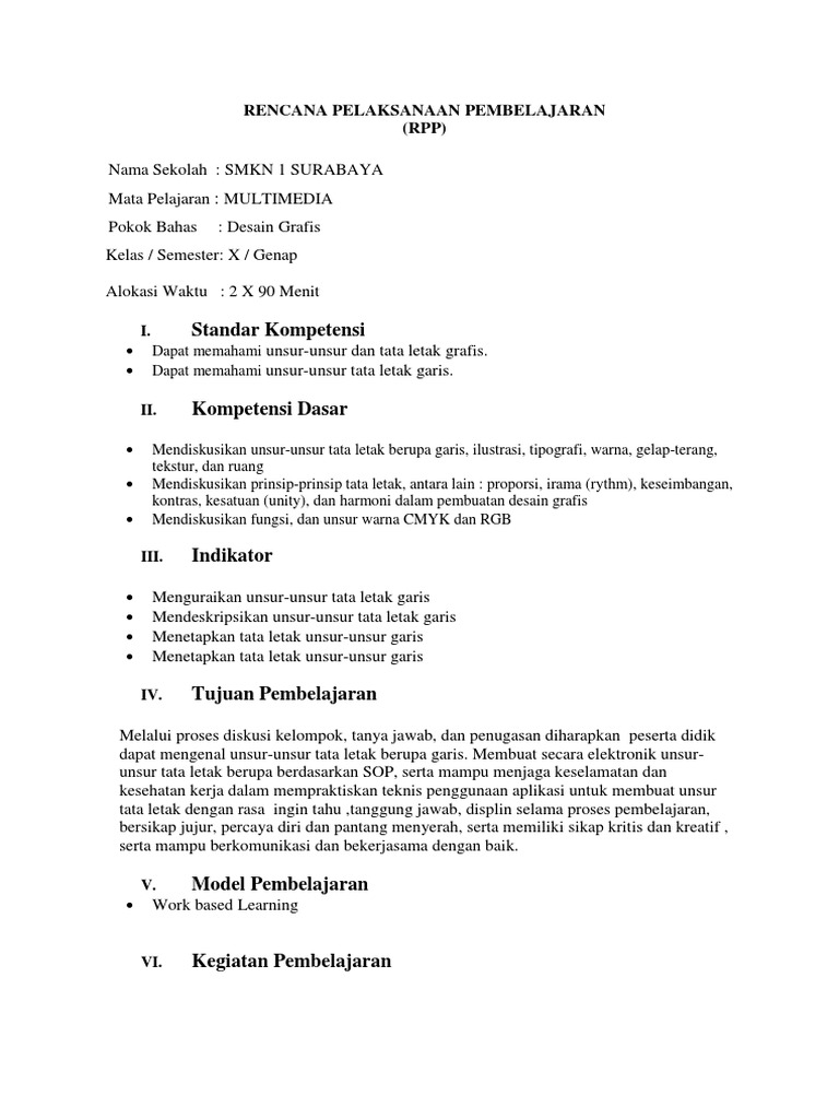 RPP Based Learning | PDF | Karier & Perkembangan | Seni