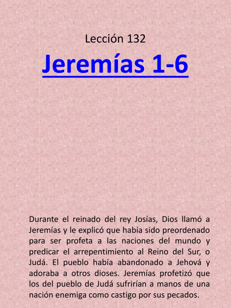 Llamado de Jeremías: Lección para Niños | PDF