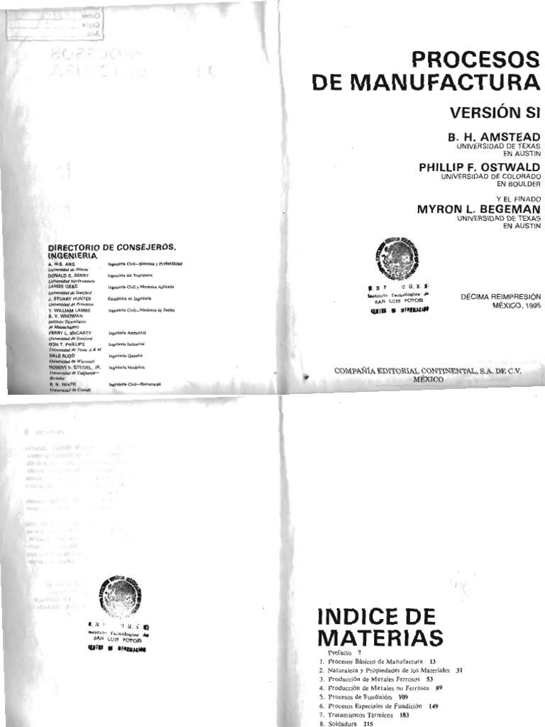 Procesos de Manufactura Version SI | PDF