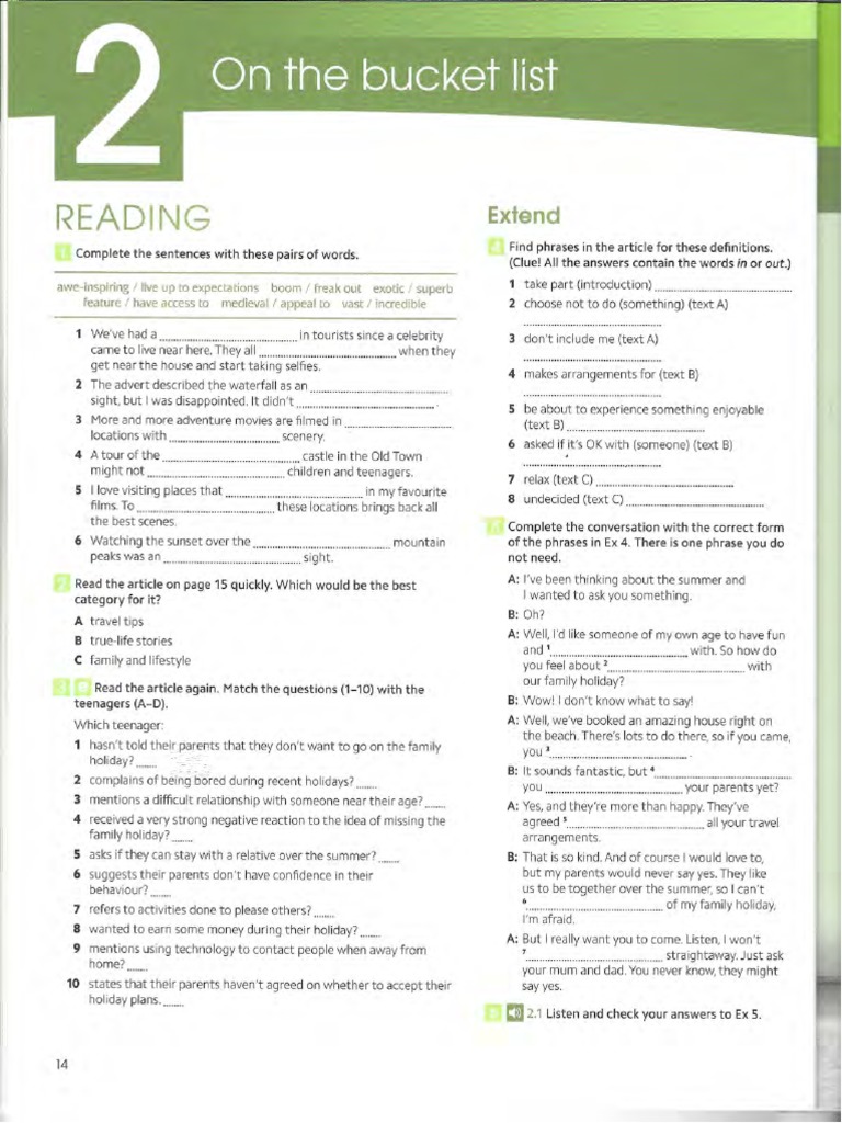 Gold Experience B2 2nd Ed WB U2 | PDF