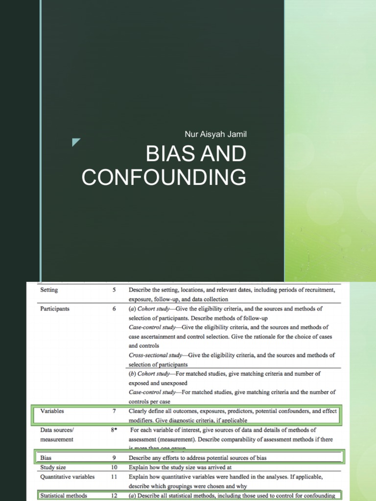 Bias Dan Confounding Pdf