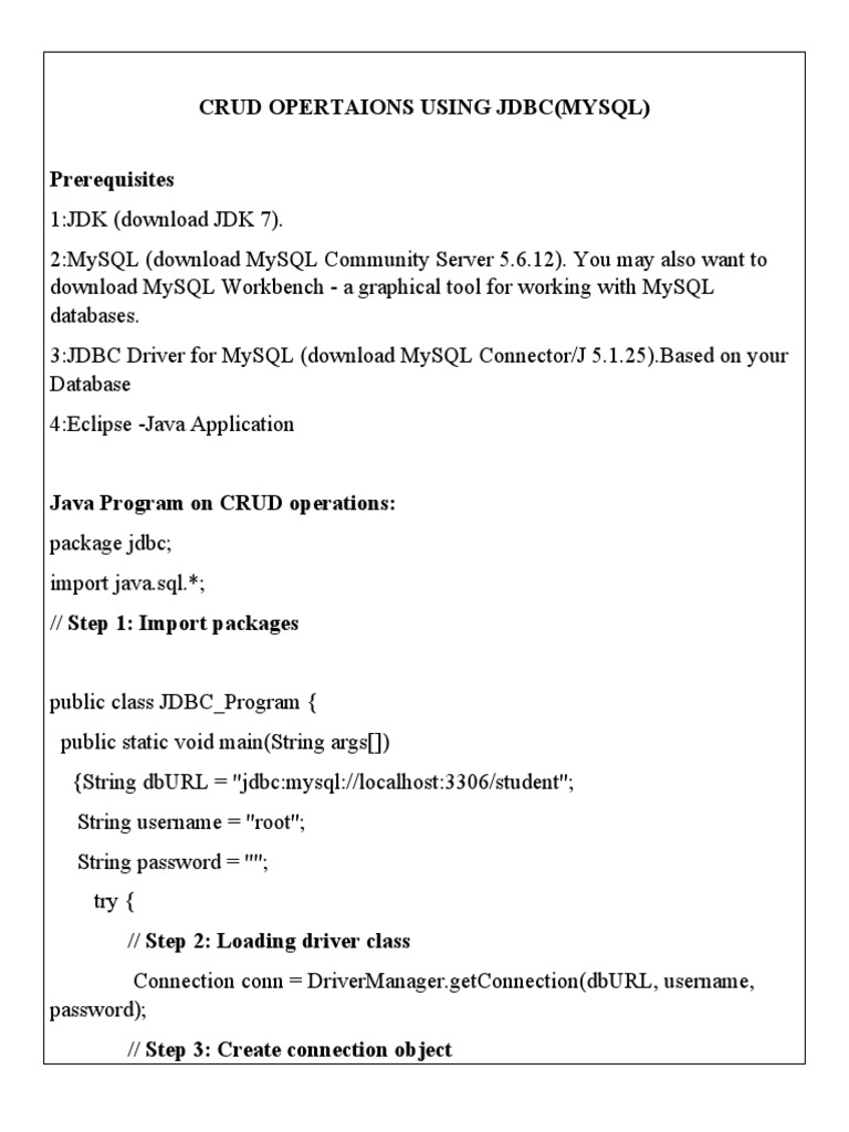 CRUD operations | PDF | My Sql | Computer Programming CRUD operations | PDF | My Sql | Computer Programming