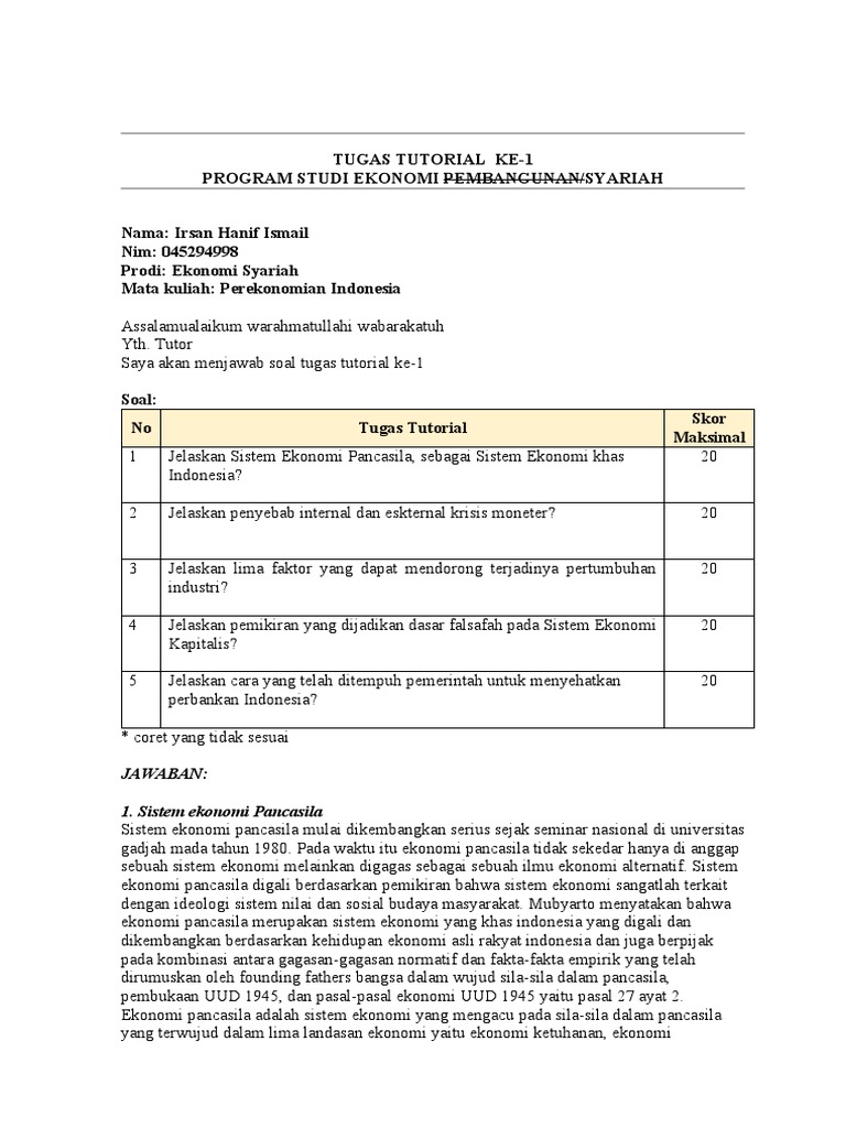 Soal Tugas 1 Selesai | PDF