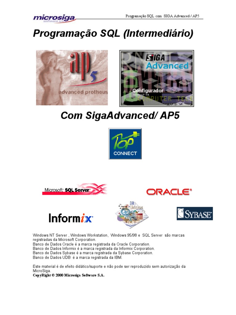 Programação SQL Intermediario | PDF | Bancos de dados | SQL