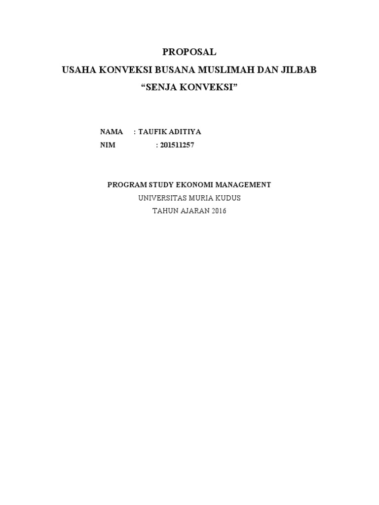 Proposal Pengusaha Muslimah | PDF
