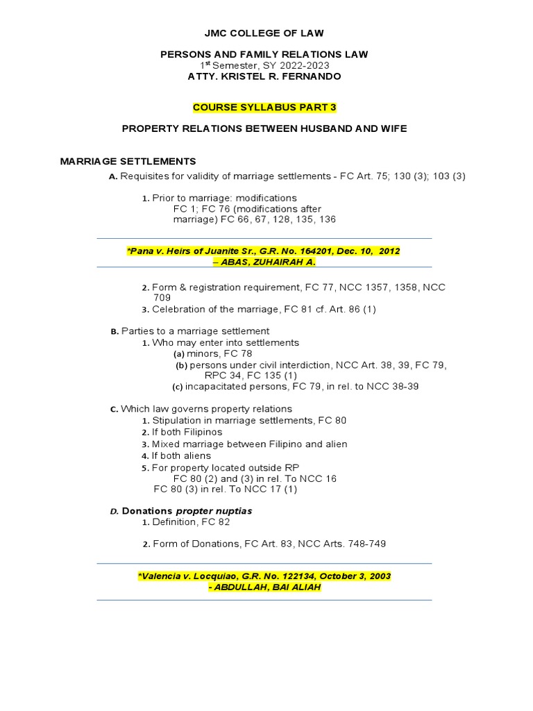 PFR PART3 Assigned Cases | PDF