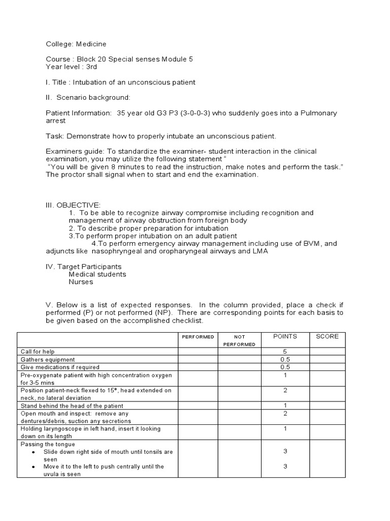 Intubation Techniques for Medical Students | PDF | Anesthesia ...