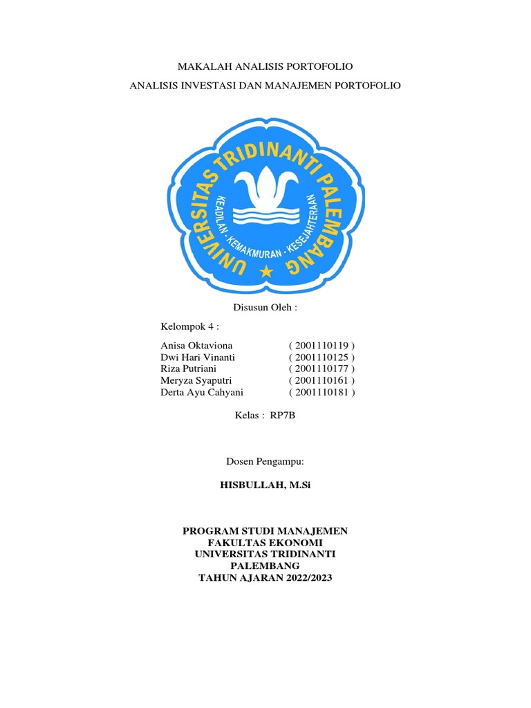 Makalah Analisis Portofolio Kelompok 4 | PDF