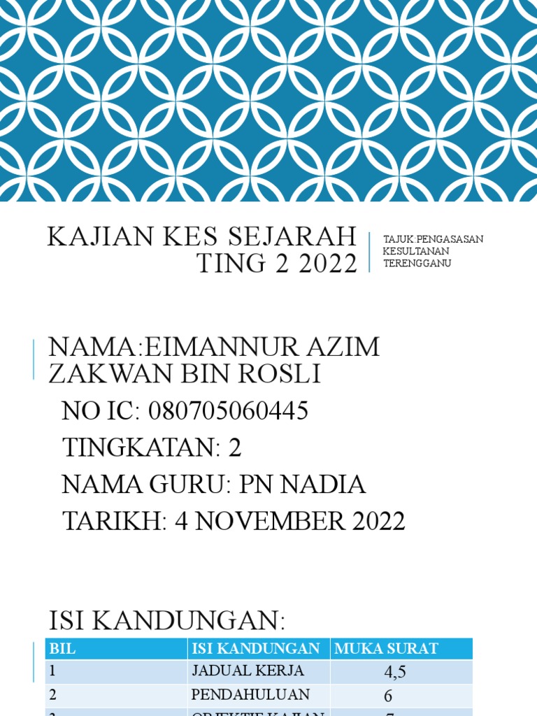 Kajian Kes Sejarah Ting 2 2022 | PDF