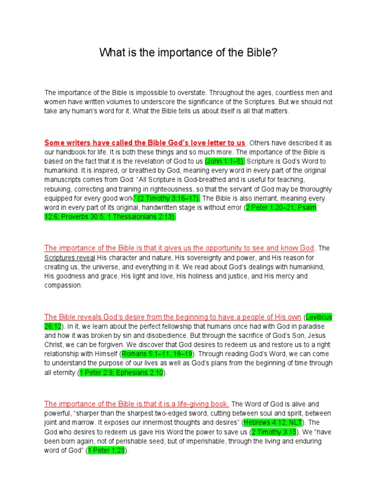 What Is The Importance of The Bible | PDF