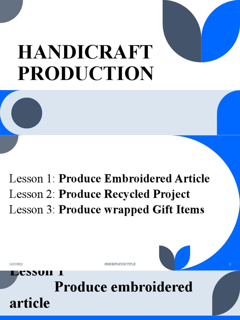 Handicraft Lessons in Embroidery | PDF | Yarn | Embroidery