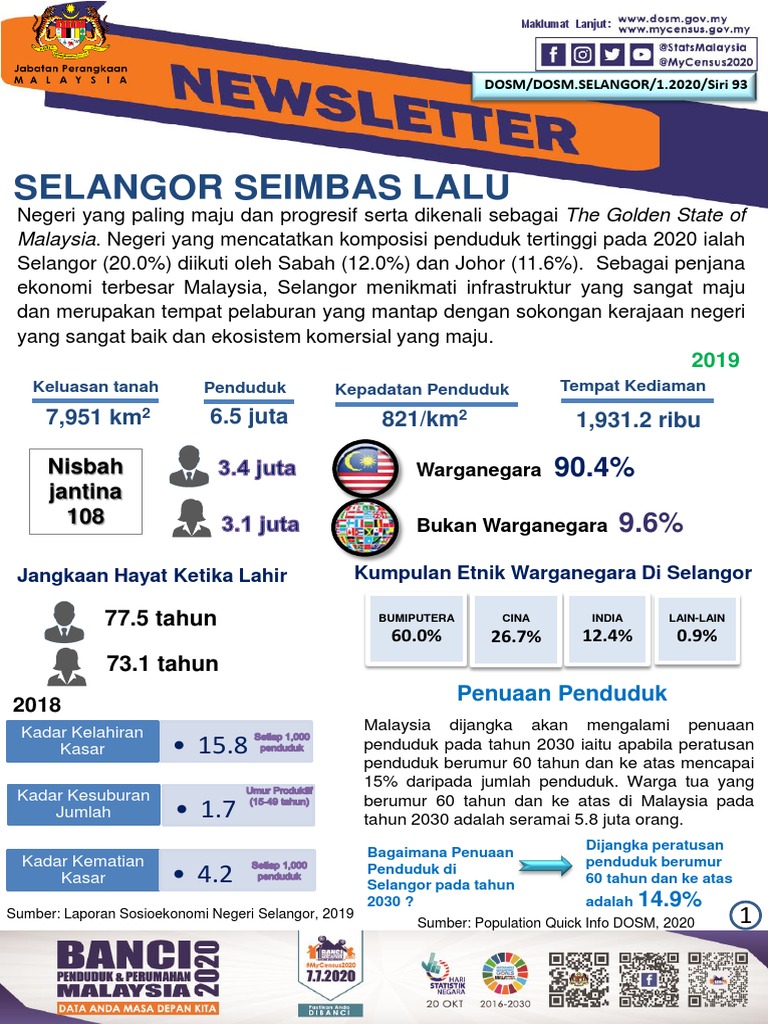 DOSM DOSM - SELANGOR 1.2020 Siri 93 | PDF