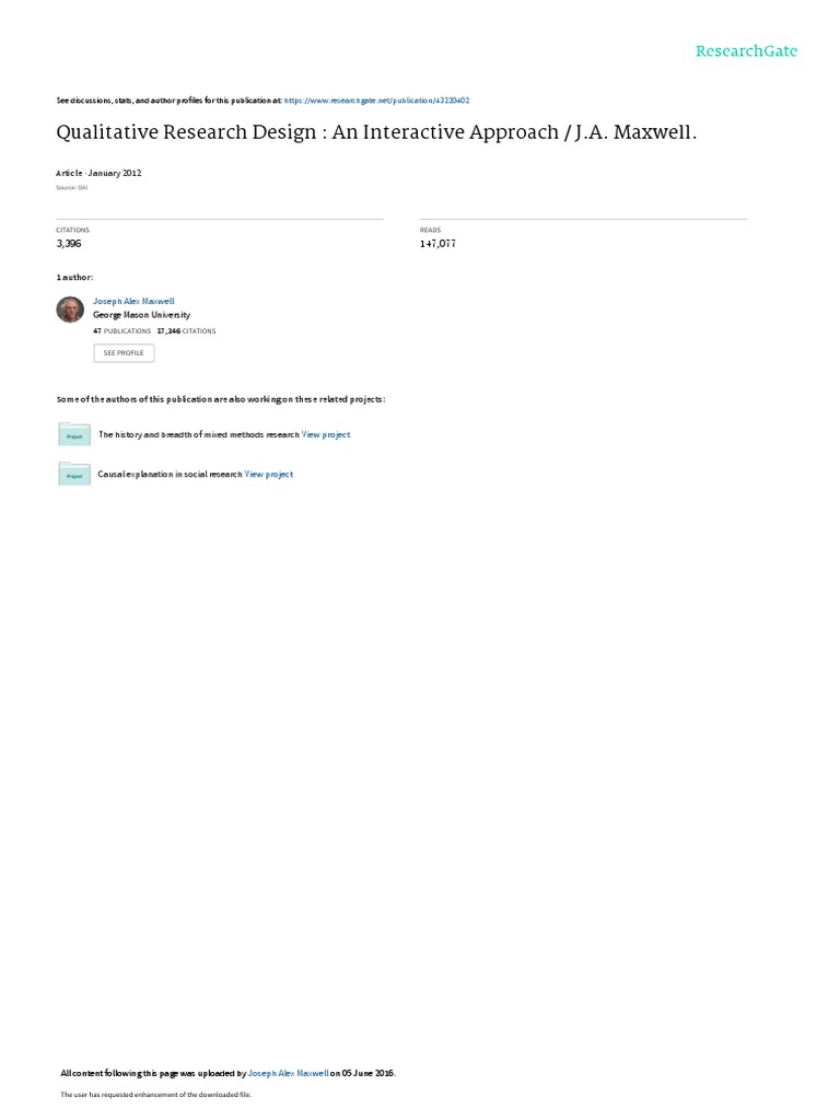 Maxwell Designing A Qualitative Study | PDF