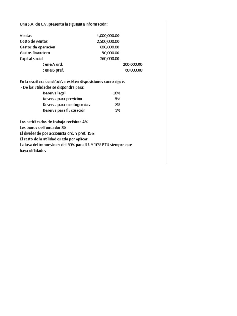 Tarea Ejercicio 1 | Descargar gratis PDF | Dividendo | Contabilidad