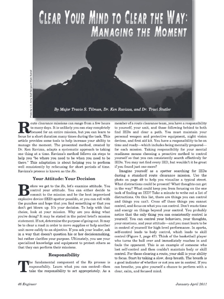 Clear Your Mind To Clear The Way Manage The Moment | PDF