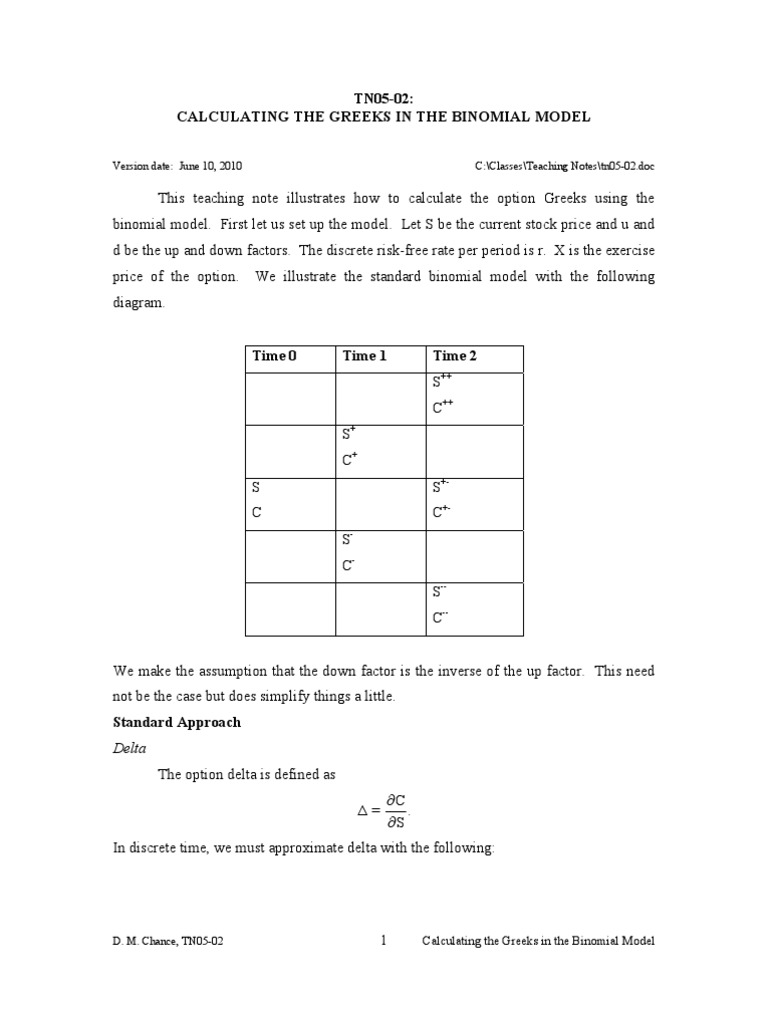 Binomial Greeks | PDF | Greeks (Finance) | Option (Finance)