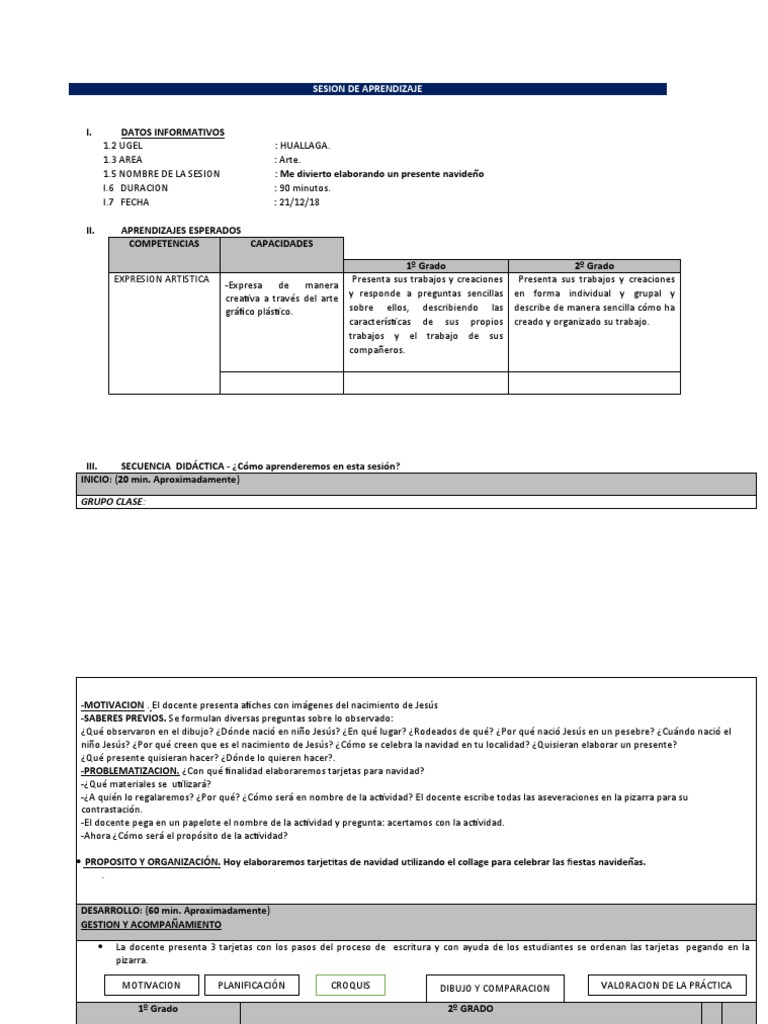 SESION DE APRENDIZAJE Religion | PDF SESION DE APRENDIZAJE Religion | PDF