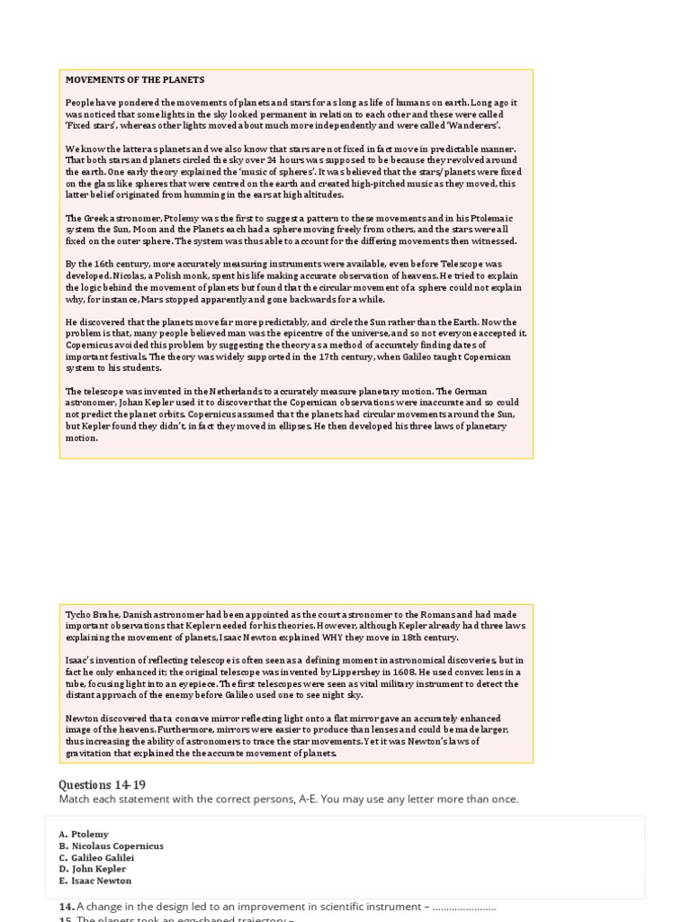 History of Planetary Movements | PDF | Social Science