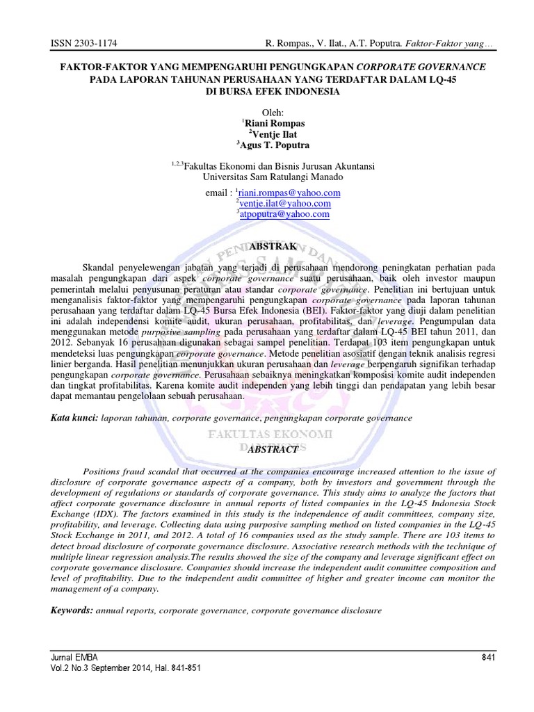 GCG Riani Rompas | PDF