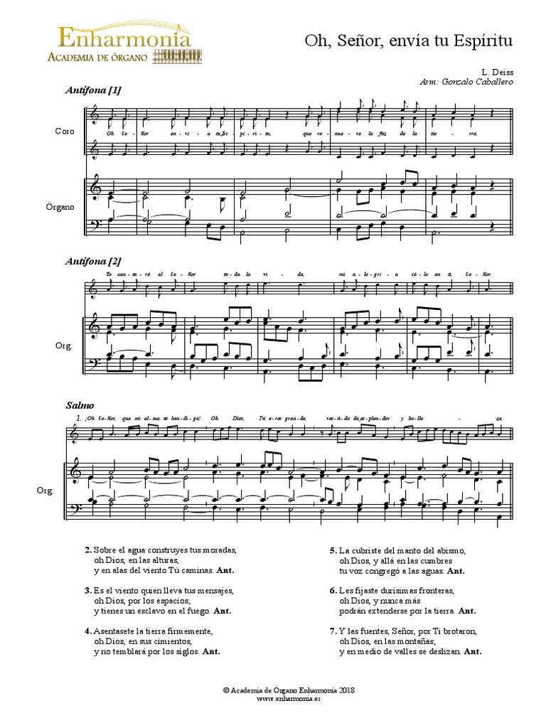 Oh Senor Envia Tu Espiritu Deiss Coro | PDF Oh Senor Envia Tu Espiritu Deiss Coro | PDF
