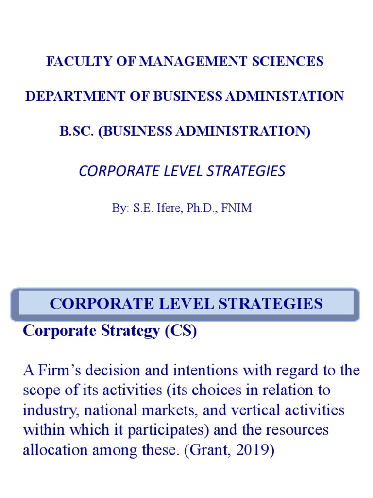 Bus411 Strategic MGT and Bus Pol - Corporate Strategy | PDF