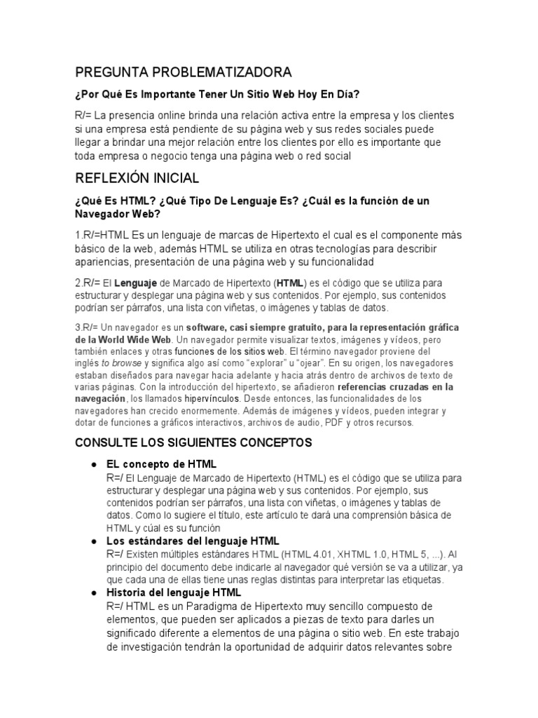 Pregunta Problematizadora | PDF | HTML | Red mundial