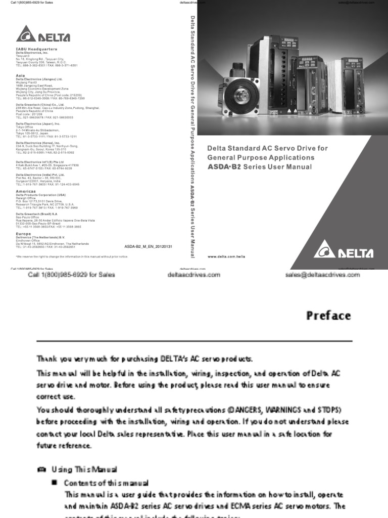 Delta ASDA-B2 User Manual Guide | PDF | Electric Motor | Electrical Wiring