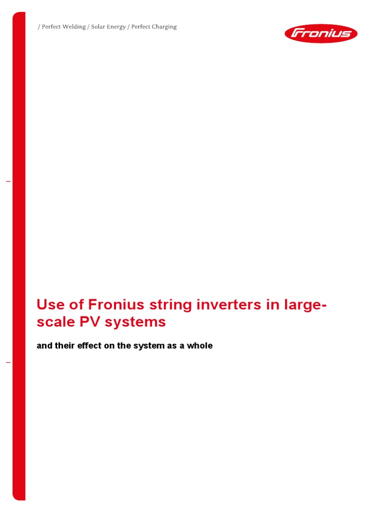 SE WP Use of Fronius String Inverters in Large Scale PV Systems en | PDF | Photovoltaic System ...