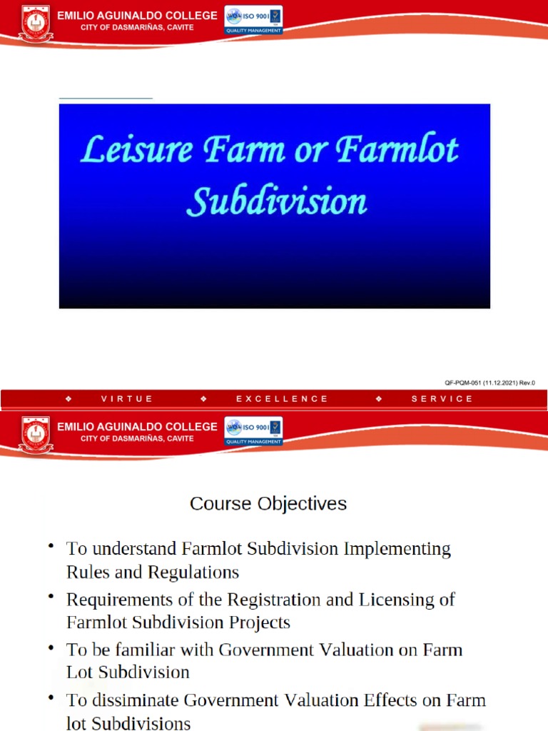 Farmlot Subdivision General Guidelines | PDF