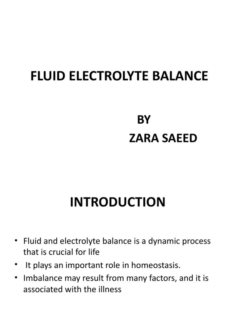 Fluid Electrolyte Balance | PDF | Medical Specialties | Diseases And ...