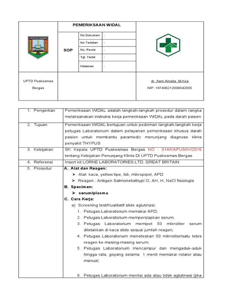 Pemeriksaan Widal | PDF