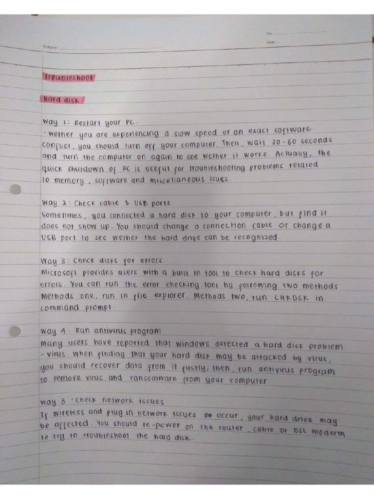 Troubleshoot Hard Disk | PDF